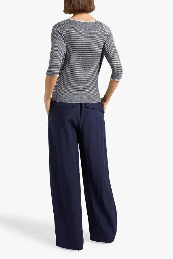 Vince Striped Cashmere And Silk-blend Cardigan