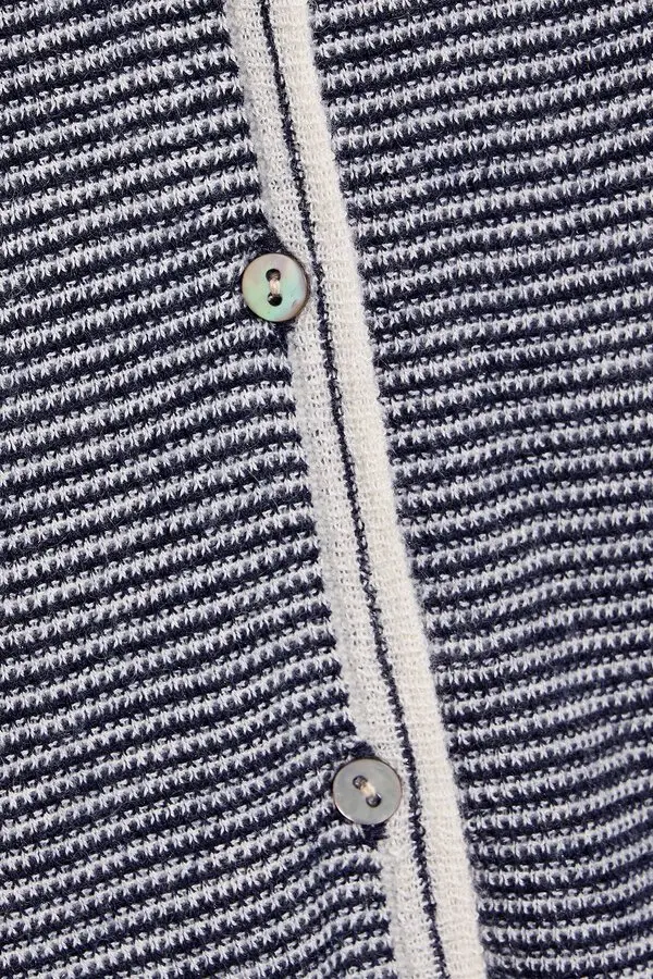 Vince Striped Cashmere And Silk-blend Cardigan