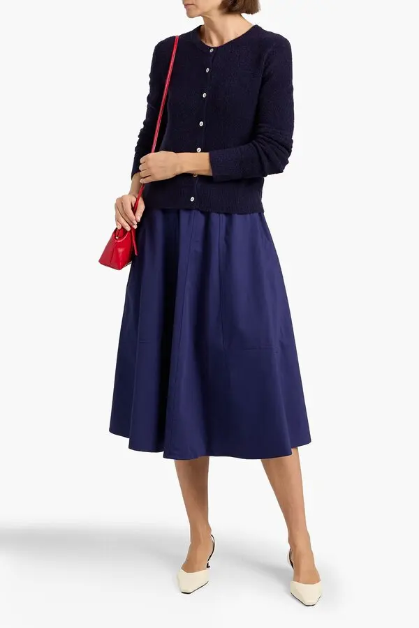 Vince Cotton-blend Twill Midi Skirt