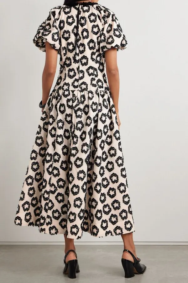 Ulla Johnson Violeta Chiffon-trimmed Ruched Fil Coupé Midi Dress