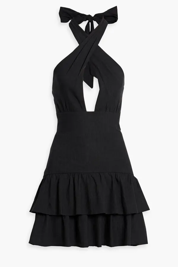Alice + Olivia Tiered Cutout Mini Dress - Black