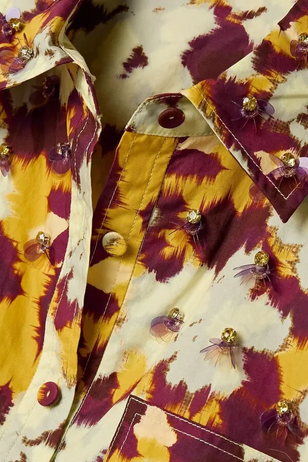 Ulla Johnson Aria Embellished Printed Shirt