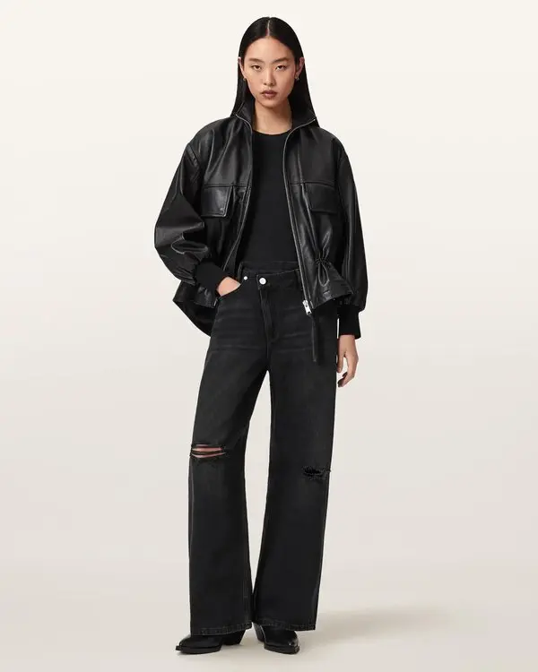 ALLSAINTS Aki Mid Crossover Ripped Jeans