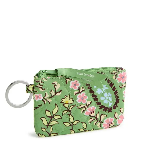VERA BRADLEY Zip Id Case In Hollyhock Paisley - Green