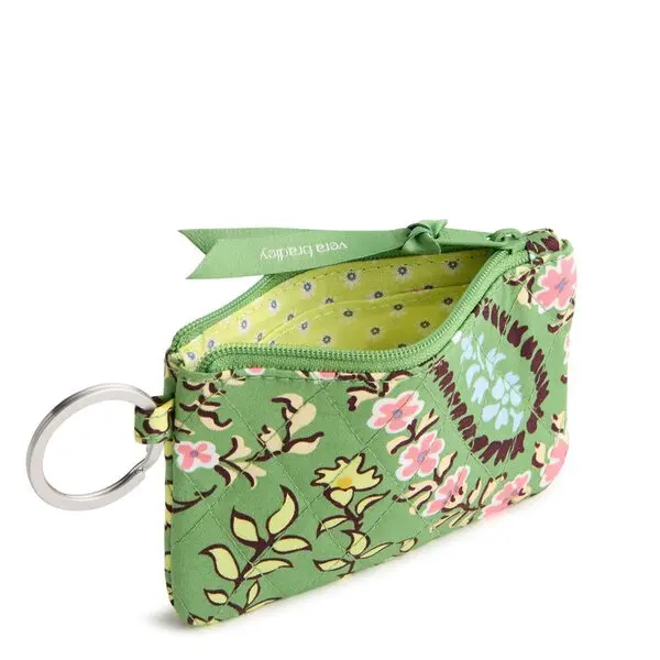 VERA BRADLEY Zip Id Case In Hollyhock Paisley - Green