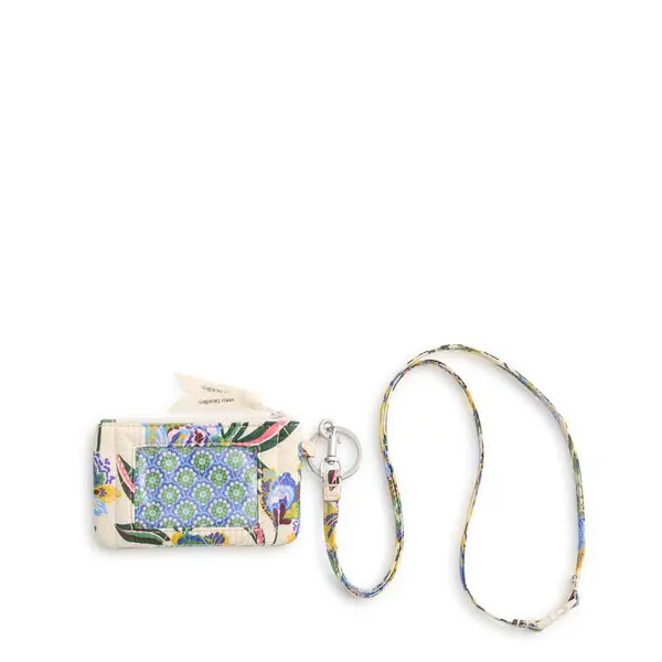 VERA BRADLEY Zip Id Pouch W/breakaway Lanyard In Gardenia Garden - White