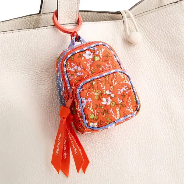 VERA BRADLEY Bancroft Backpack Bag Charm In Wildflower Sprigs