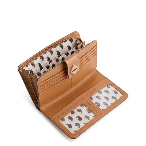 VERA BRADLEY Turnlock Wallet In Roasted Pecan - Brown