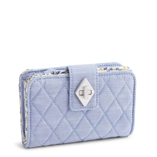 VERA BRADLEY Small Turnlock Wallet - Blue