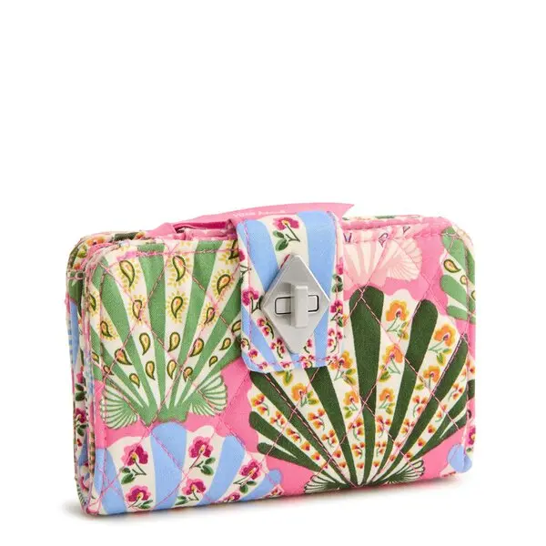 VERA BRADLEY Small Turnlock Wallet In Cottage Shells - Pink