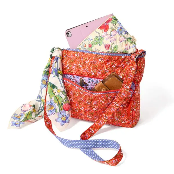 VERA BRADLEY Harwick Large Messenger In Wildflower Sprigs
