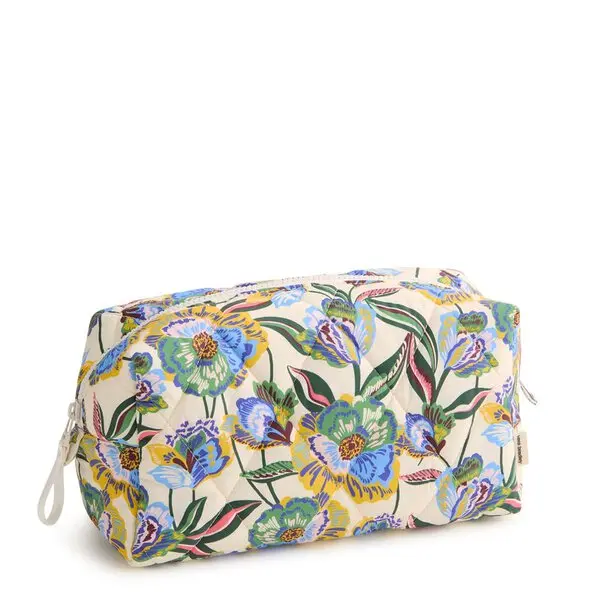 VERA BRADLEY Large Cosmetic Bag In Gardenia Garden - White
