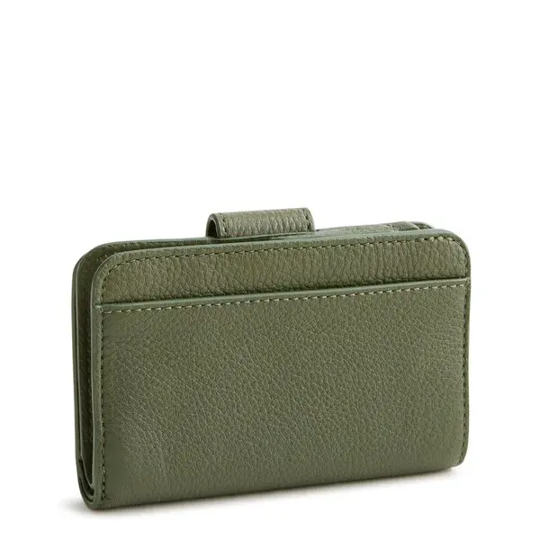 VERA BRADLEY Small Turnlock Wallet In Bronze - Green