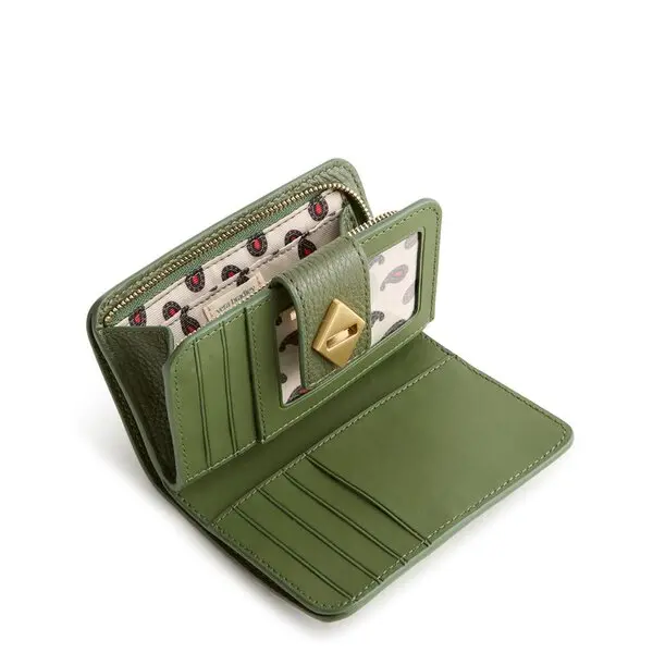 VERA BRADLEY Small Turnlock Wallet In Bronze - Green