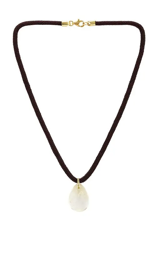 Shashi Lasso Gemstone Pendant Necklace - Brown