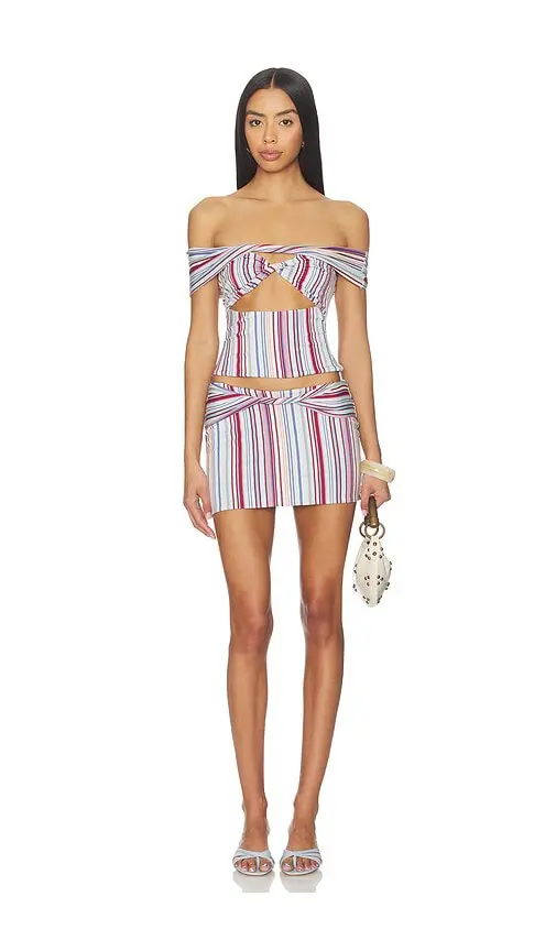 TIGER MIST Off-the-shoulder Cropped Top With Cut-out Detail