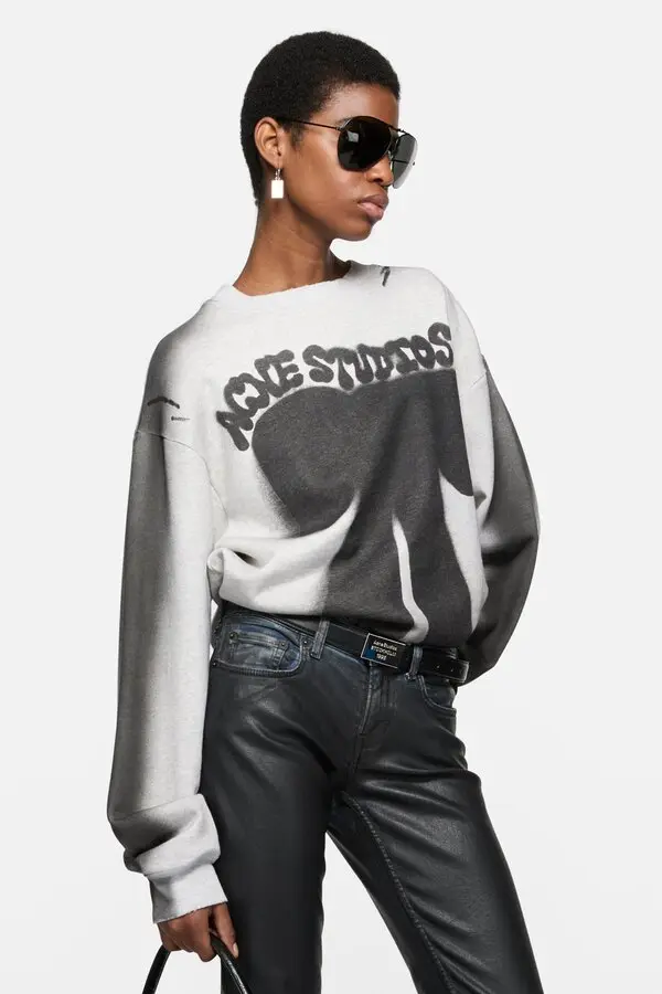 Acne Studios Sprayed Logo Relaxed Fit Sweatshirt