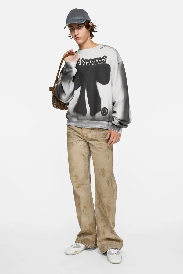 Acne Studios Sprayed Logo Relaxed Fit Sweatshirt