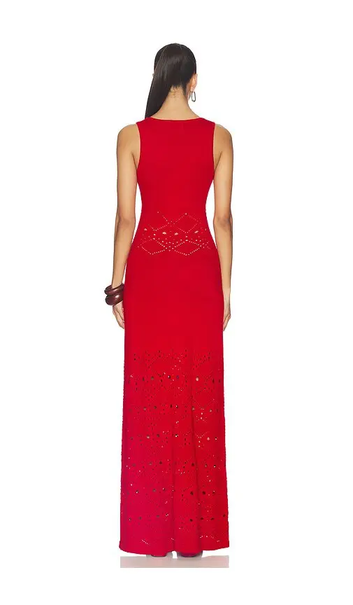 SEVEN WONDERS Milah V-neck Knit Maxi Dress - Red