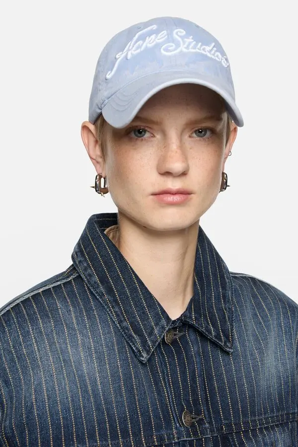 Acne Studios Embroidered Logo Cap - Dusty Blue