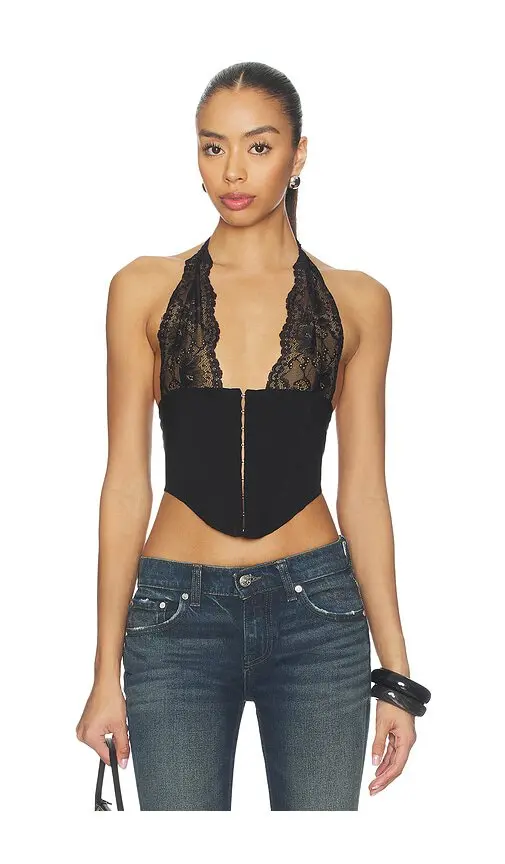 I.AM.GIA Ellena Corset With Lace Straps - Black