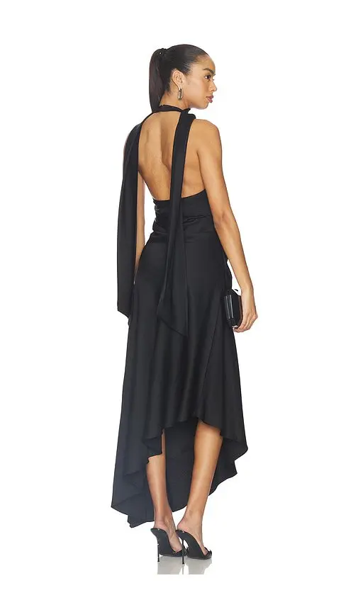 Simkhai Monica Satin Midi Dress - Black
