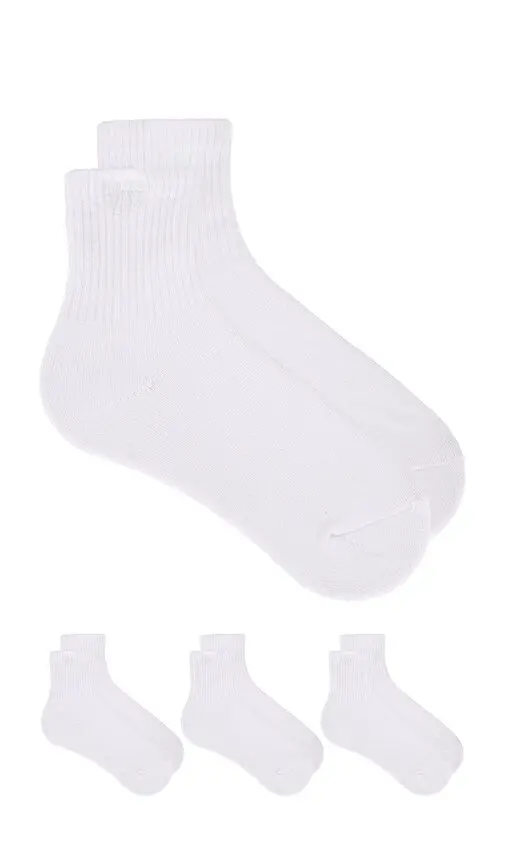STEMS 3-pack Cushioned Bow Ankle Socks - White