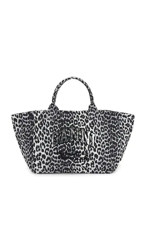 GANNI Shopper Xxl Printed Sequin Tote - Silver