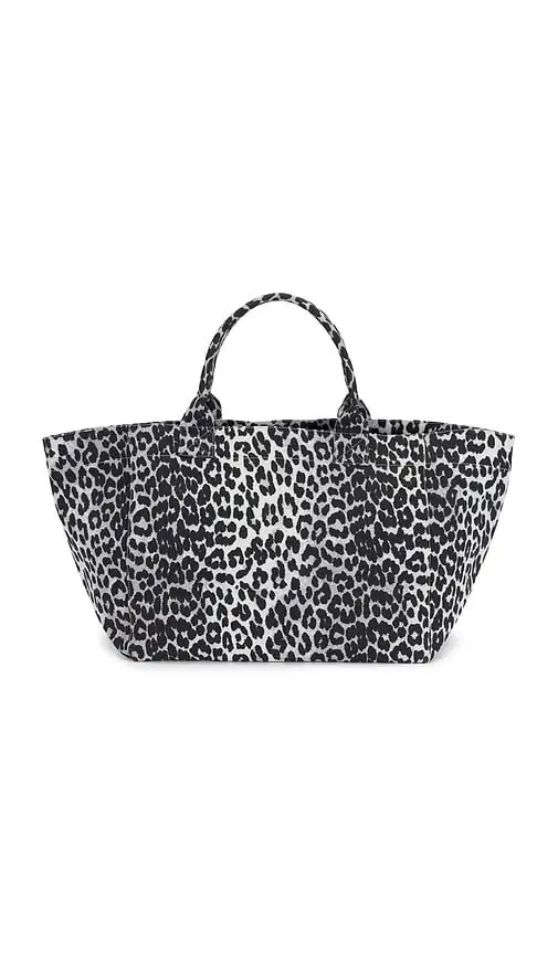 GANNI Shopper Xxl Printed Sequin Tote - Silver