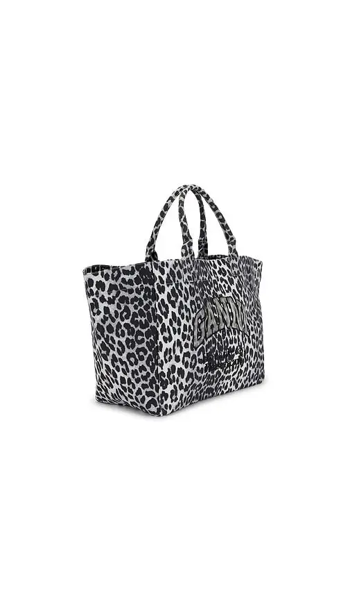 GANNI Shopper Xxl Printed Sequin Tote - Silver