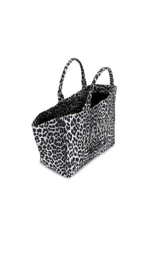 GANNI Shopper Xxl Printed Sequin Tote - Silver
