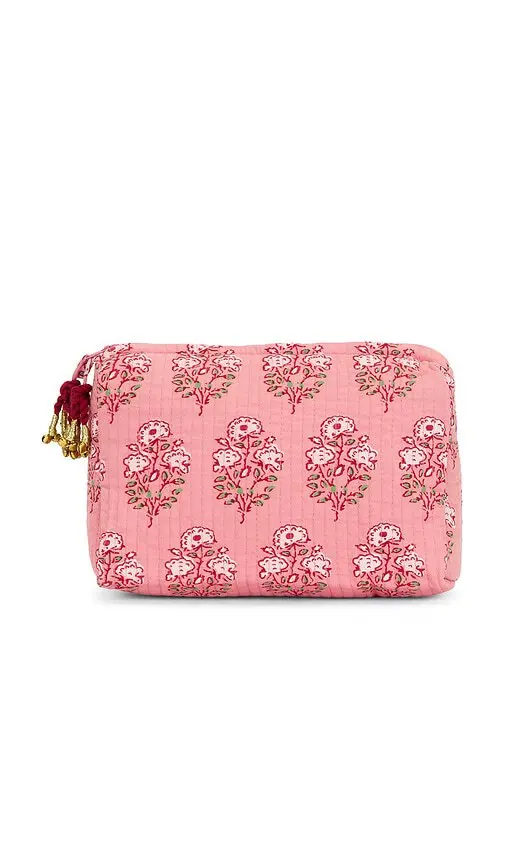 Pink Chicken Small Quilted Pouch
