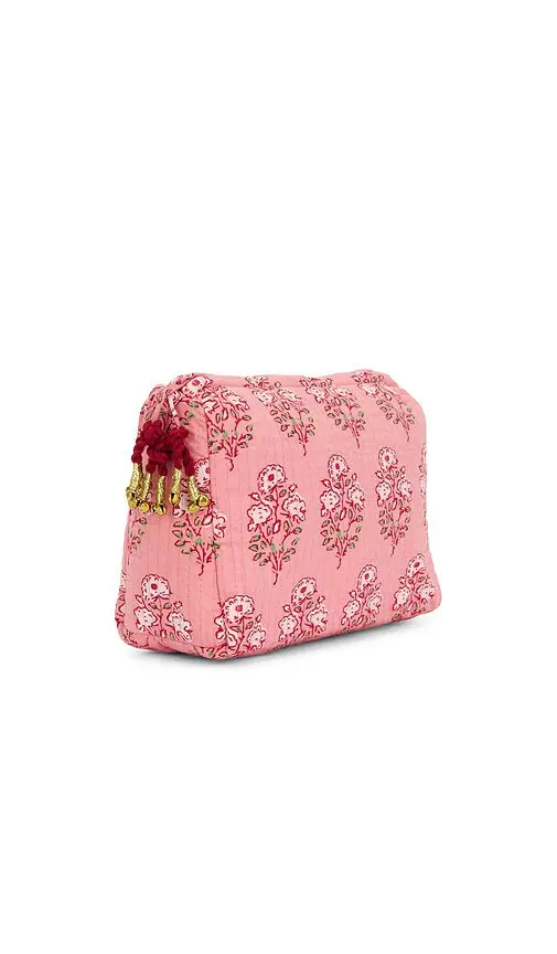 Pink Chicken Small Quilted Pouch
