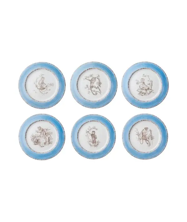 LABORATORIO PARAVICINI Monkey Dinner Plates - Blue