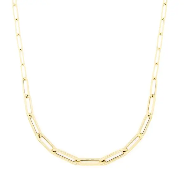 TOSCANO 14k Yellow Gold Graduated Paperclip Link Chain - Yg