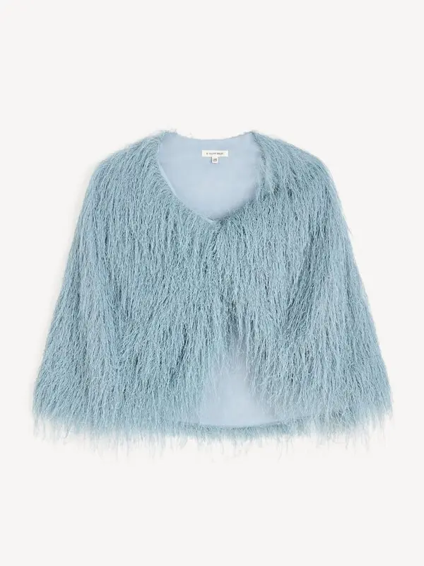 BY MALENE BIRGER Pinla Fringes Cape - Arona Blue