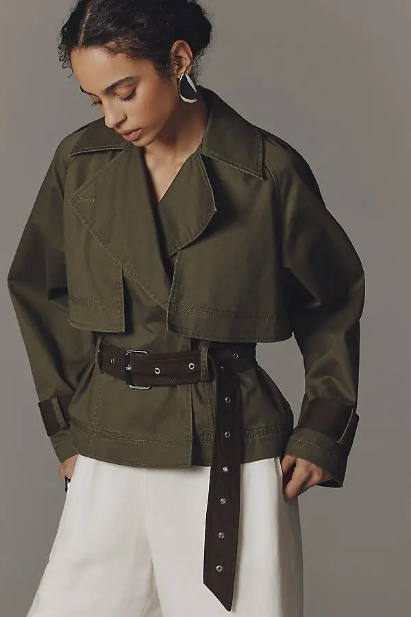 Derek Lam 10 Crosby Ines Crop Trench Jacket