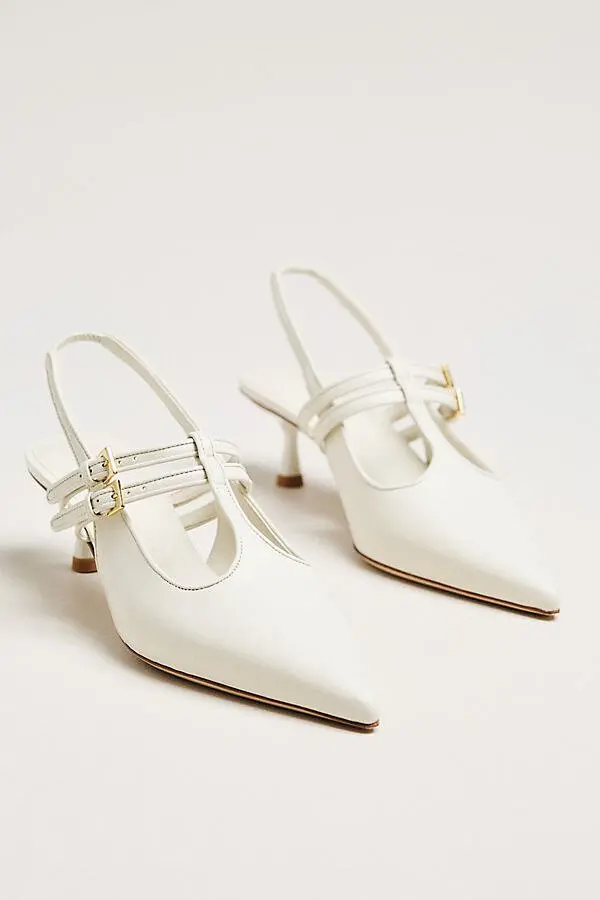 Studio Amelia Alto 50 Slingback Heels - Cream