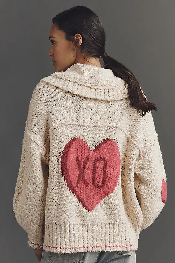 PILCRO Collared Long-sleeve Cardigan Sweater