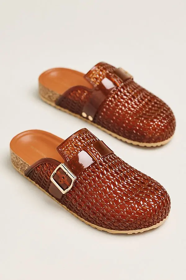 Intentionally Blank Buckle Mules - Caramel