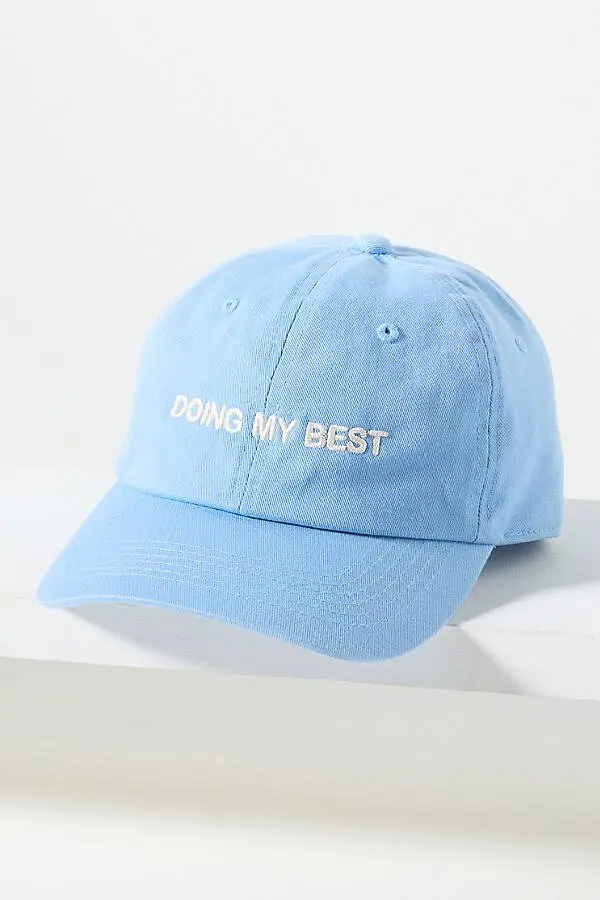 Intentionally Blank Doing My Best Baseball Cap - Baby Blue Cream