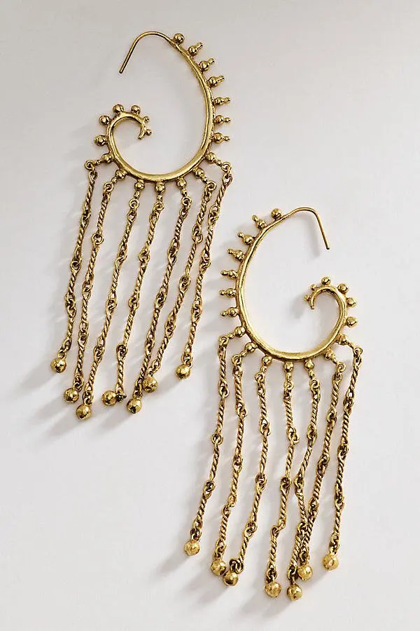 ALEMAIS Le Jardin Paisley Chain Hoop Earrings - Gold