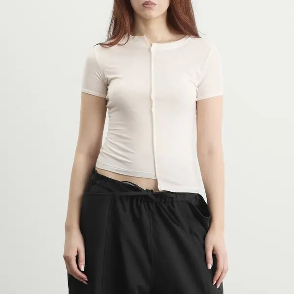 Y3 Fitted T-shirt With Asymmetrical Hem