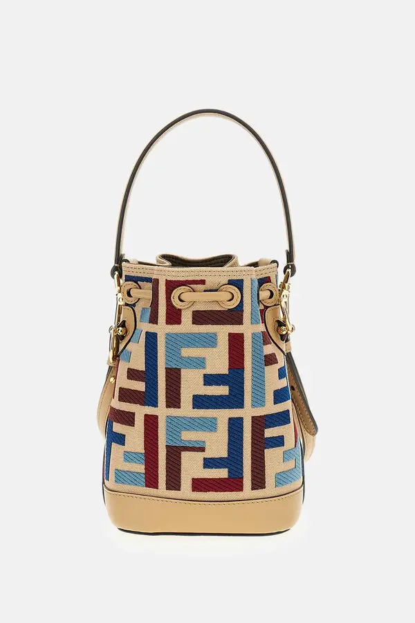 Fendi Mini Mon Tresor Bag With Embroidered Canvas