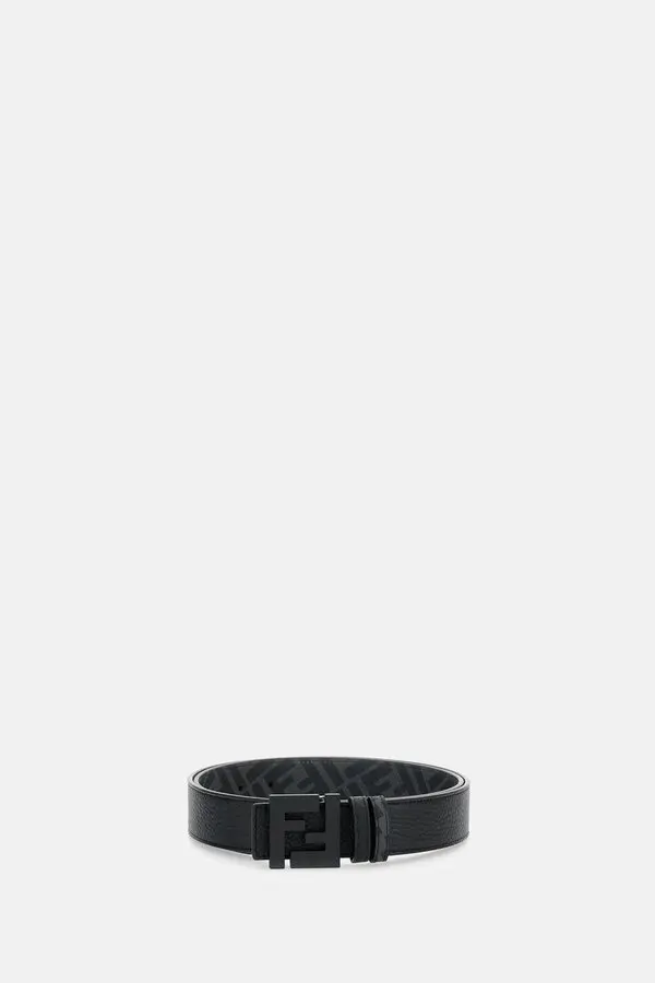 Fendi Reversible Leather Belt - Black