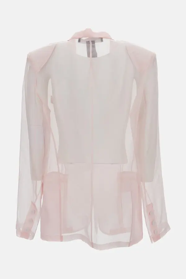 Federica Tosi Silk Organza Single-breasted Jacket - Rose