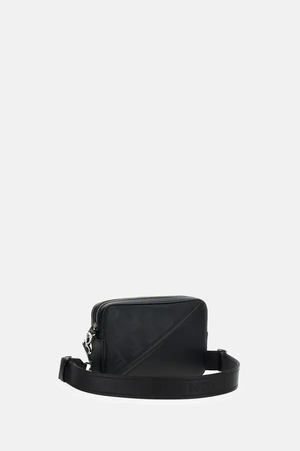 Fendi Shadow Leather Diagonal Camera Bag - Black