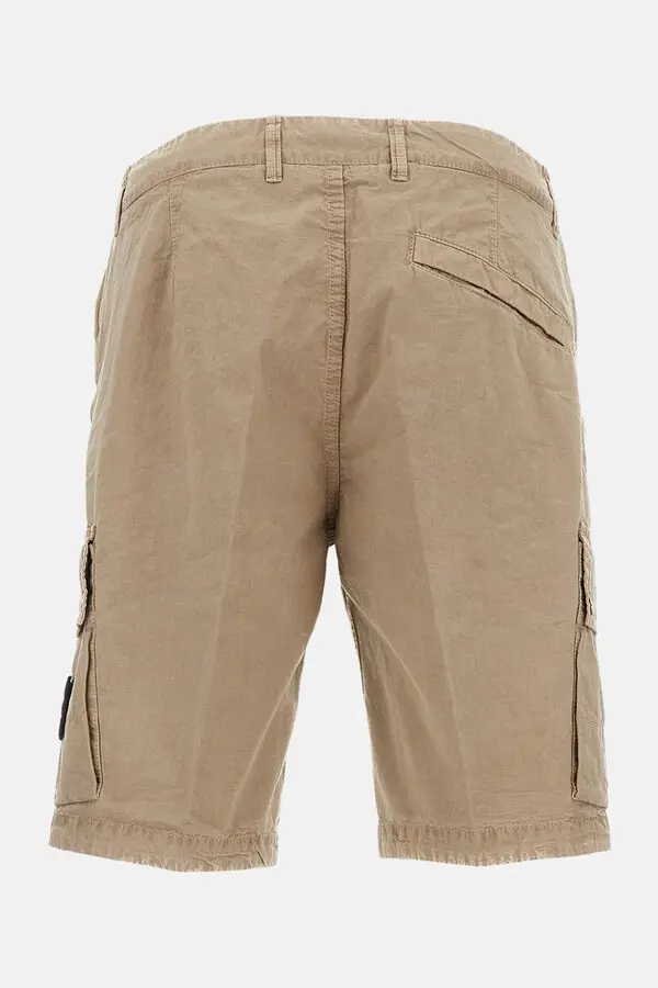 Stone Island Garment-dyed Cargo Bermuda Shorts - Beige