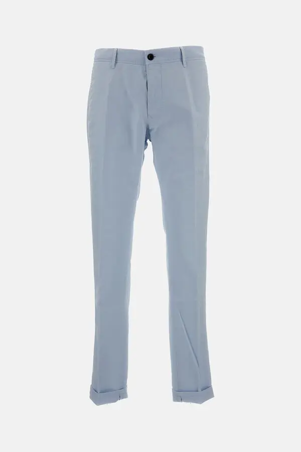 Incotex Slim-fit Light Blue Cotton Trousers