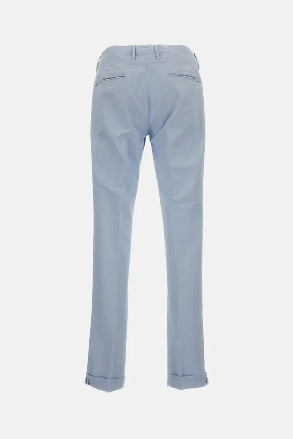 Incotex Slim-fit Light Blue Cotton Trousers